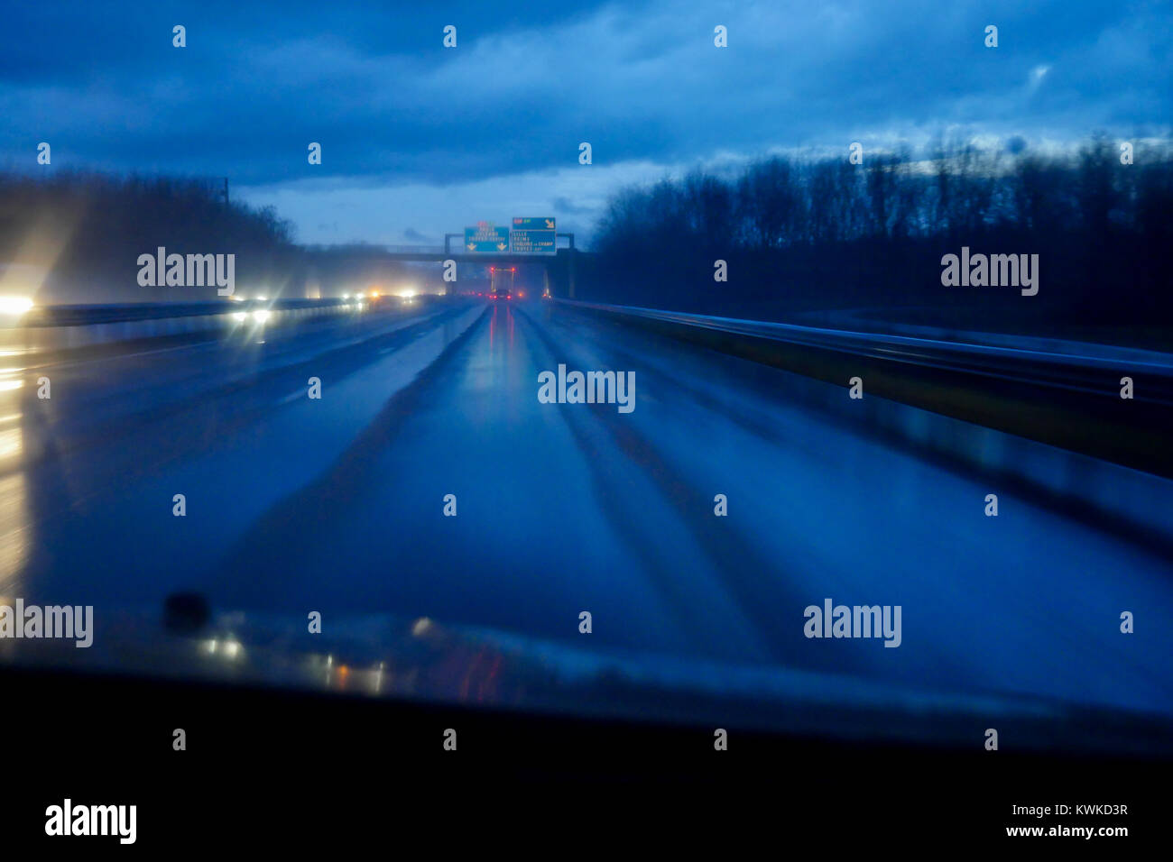 Driving on A19 Highway, France Stock Photo - Alamy