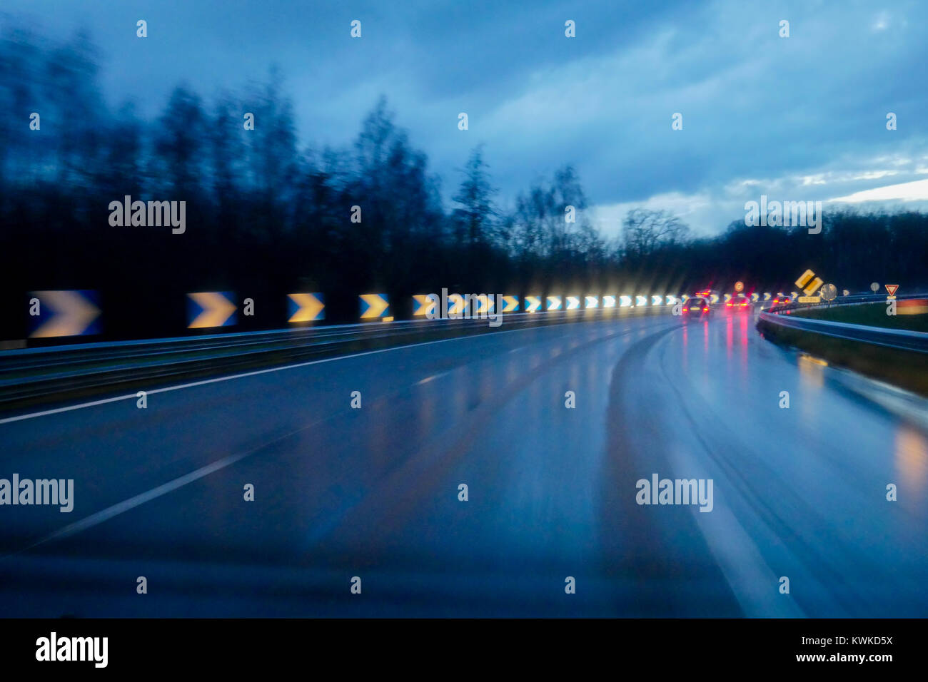 Driving on A19 Highway, France Stock Photo - Alamy
