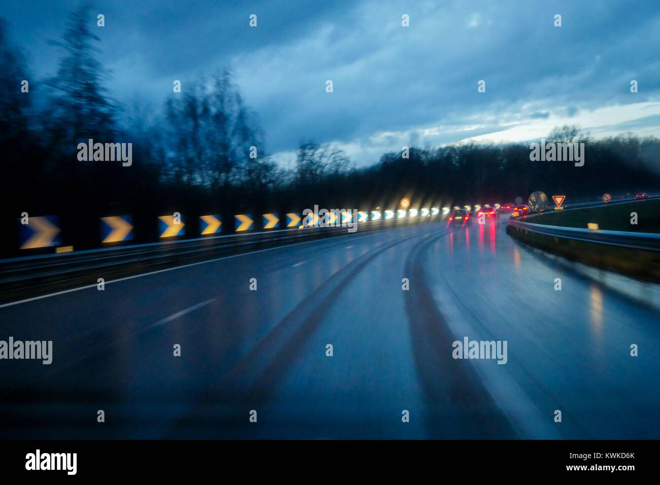 Driving on A19 Highway, France Stock Photo - Alamy