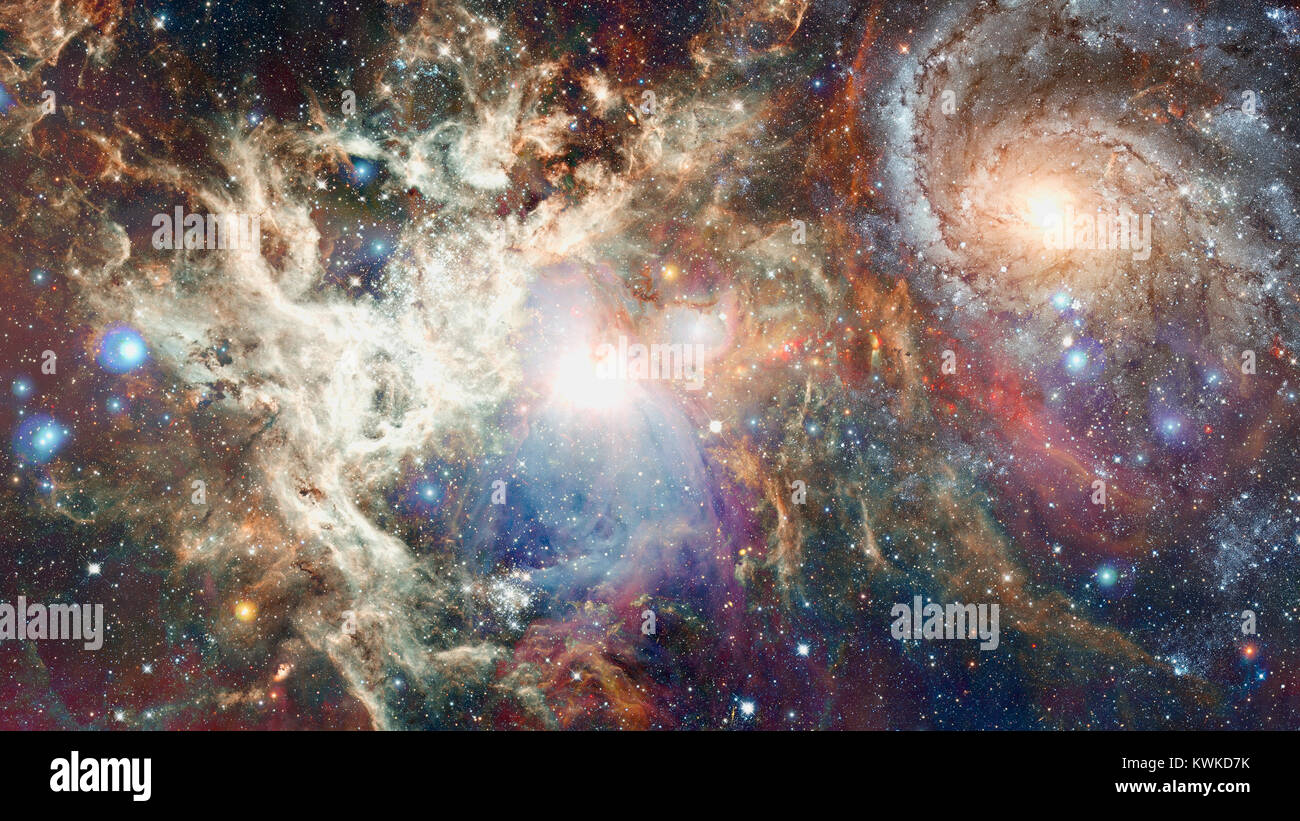 Galaxy and nebula. Elements of this Image Furnished by NASA Stock Photo ...