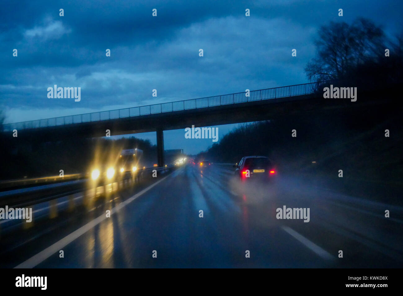 Driving on A19 Highway, France Stock Photo - Alamy