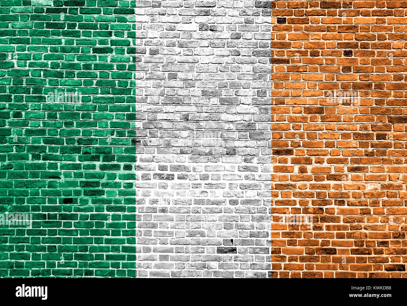 Flag of Ireland painted on brick wall, background texture Stock Photo ...