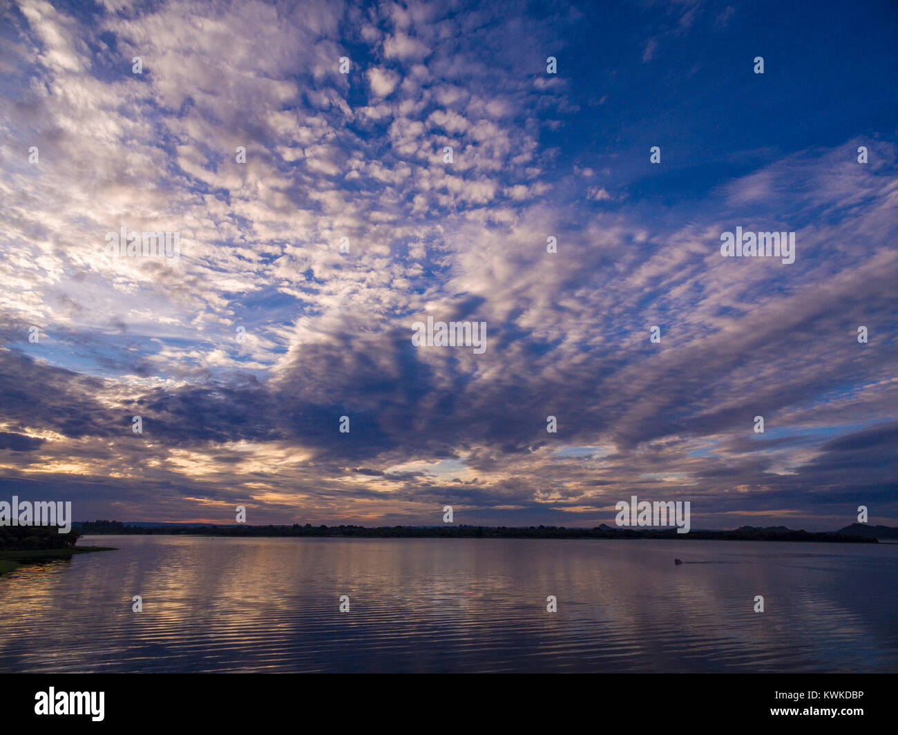 A storm evening aerial shgot at Zimbabwe's Mazvikadei dam Stock Photo ...