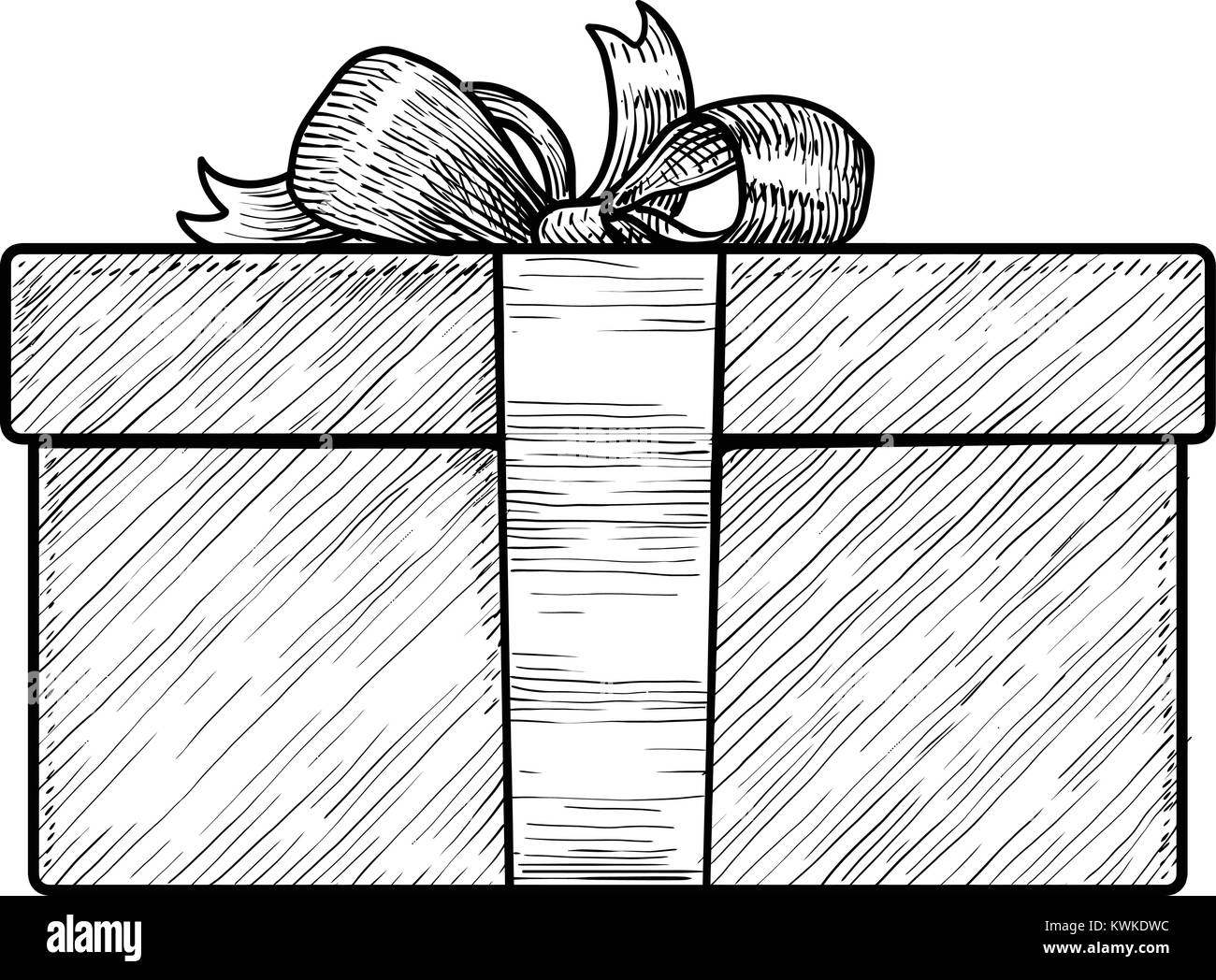 Gift box illustration, drawing, engraving, ink, line art, vector Stock Vector Image & Art - Alamy