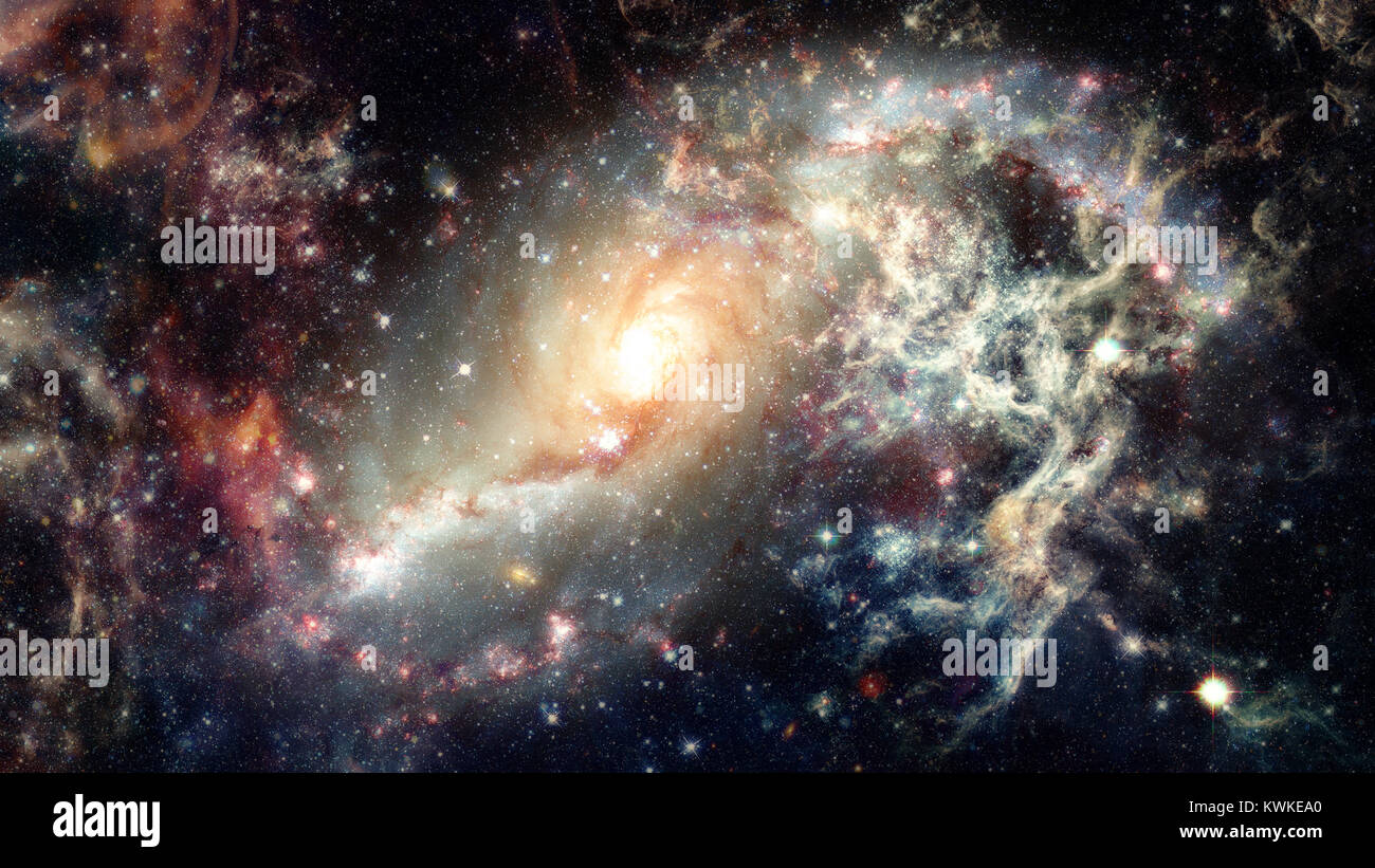 Galaxy and nebula. Elements of this Image Furnished by NASA Stock Photo ...
