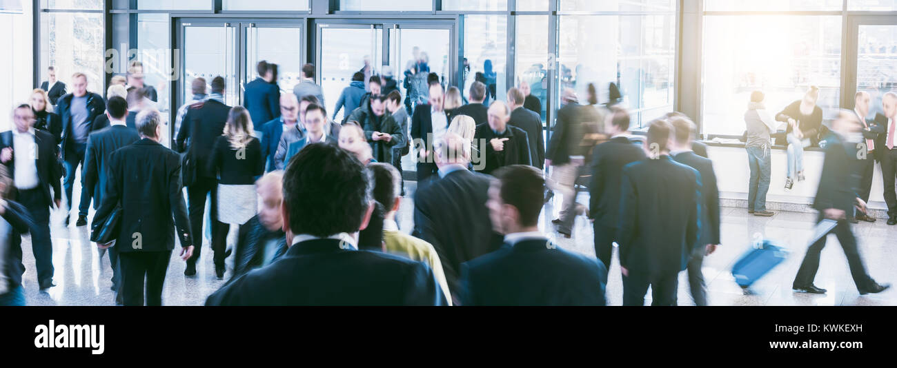 crowd of business people rushing in a floor of a business center Stock ...