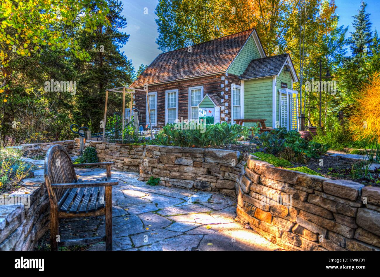Nice, isolated house in the woods with a rustic yard Stock Photo - Alamy