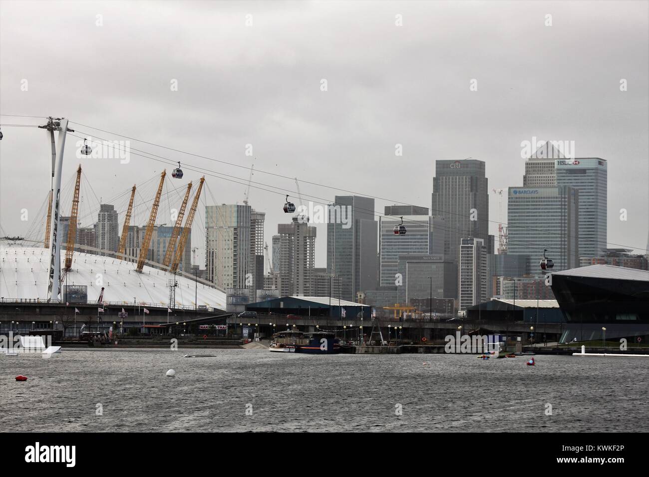 O2 Arena and Canary Wharf Stock Photo - Alamy