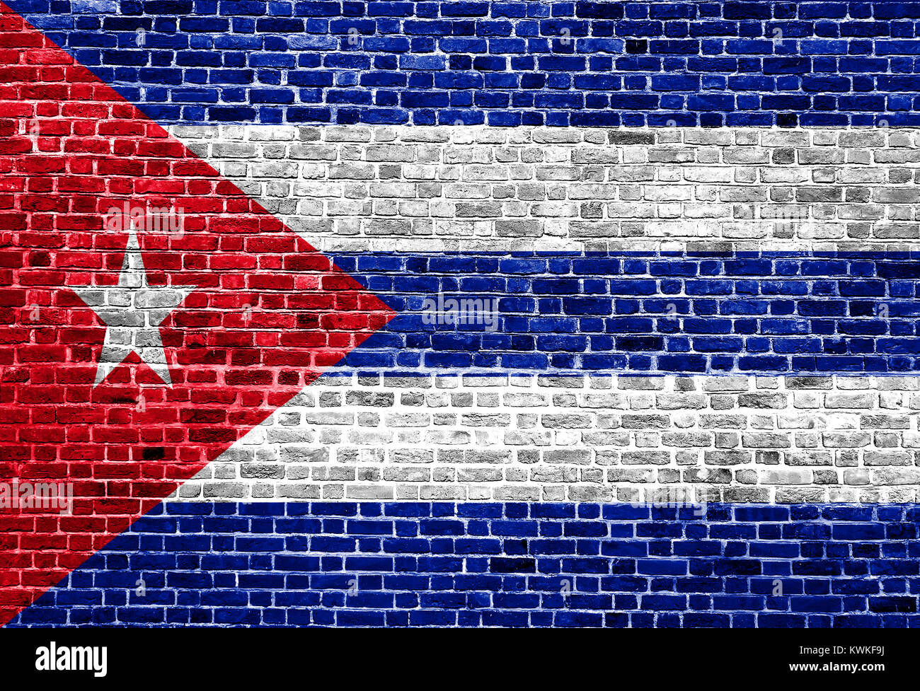Flag of Cuba painted on brick wall, background texture Stock Photo - Alamy