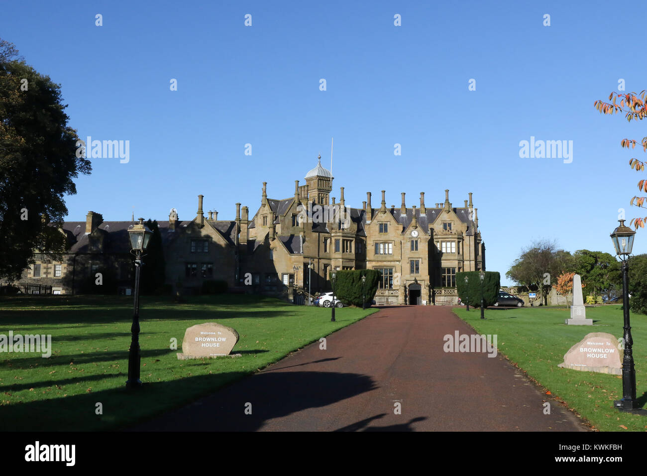 The stately Elizabethan-style mansion Brownlow House in Lurgan, County ...