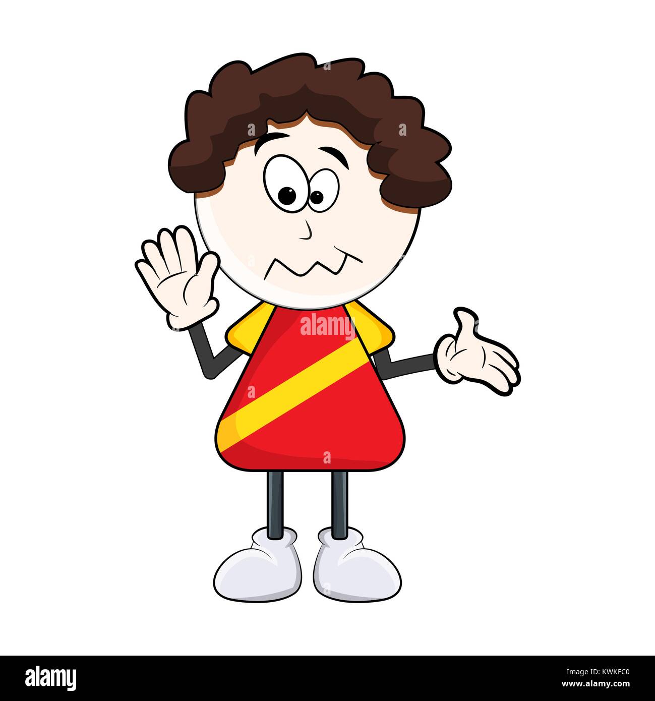 boy with sour face cartoon isolated on white background Stock Vector ...