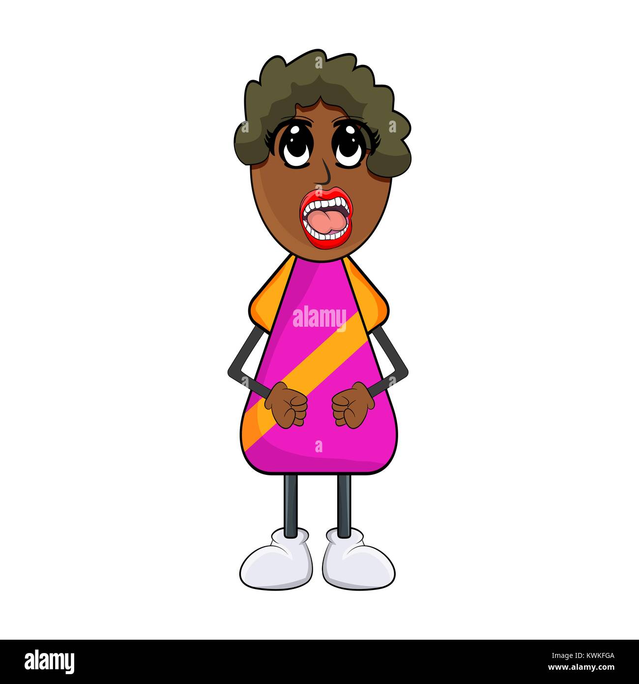 african black woman cartoon isolated on white background Stock Vector ...