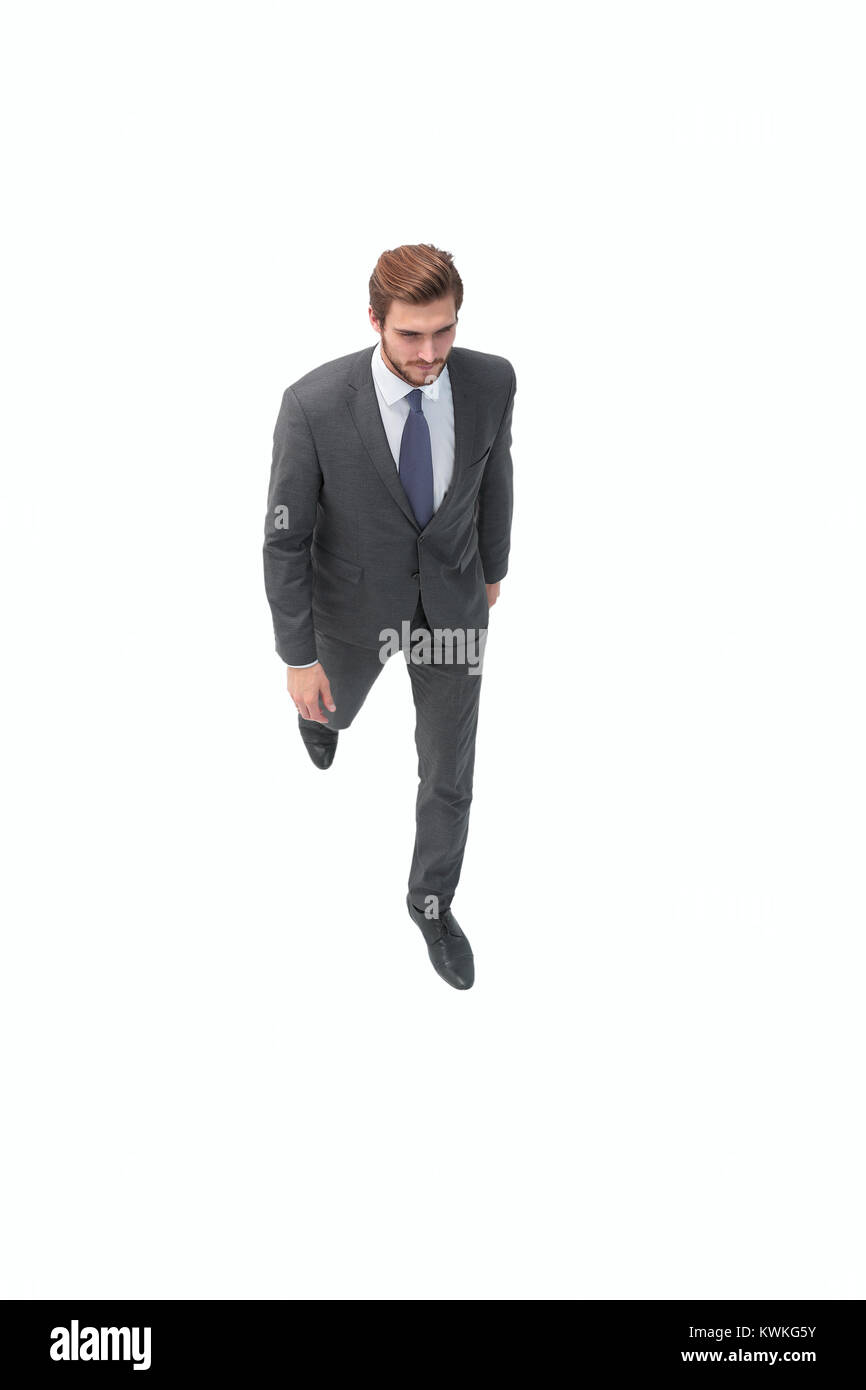 view from the top. a young businessman goes forward Stock Photo - Alamy
