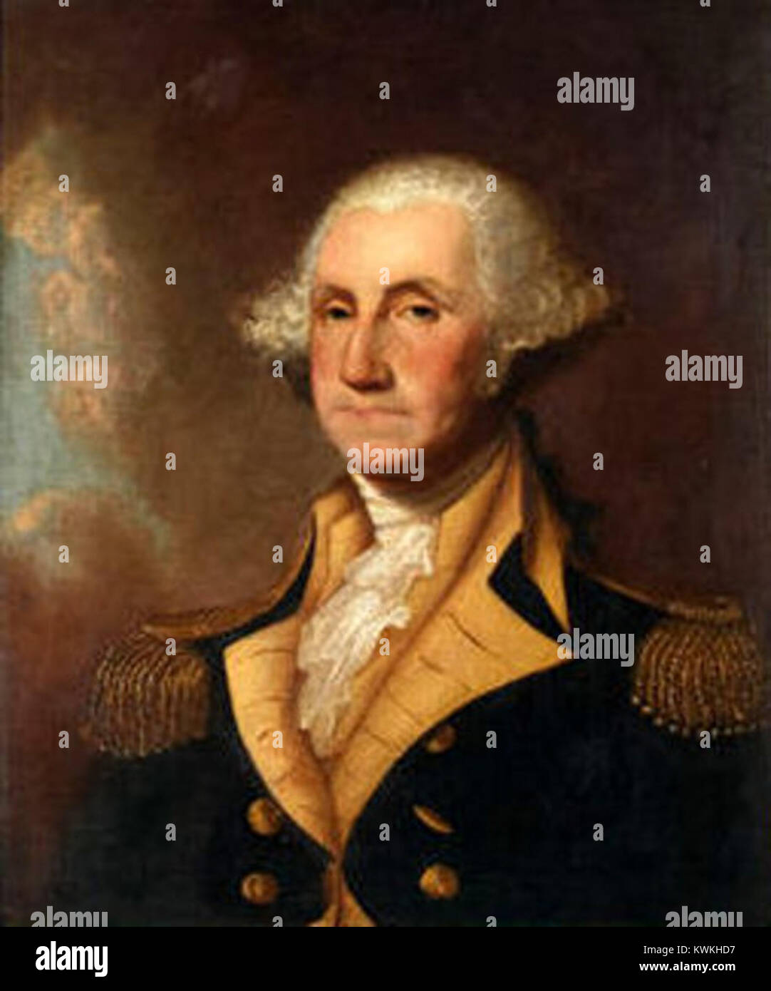 A portrait by Jane Stuart depicting George Washington, the first ...