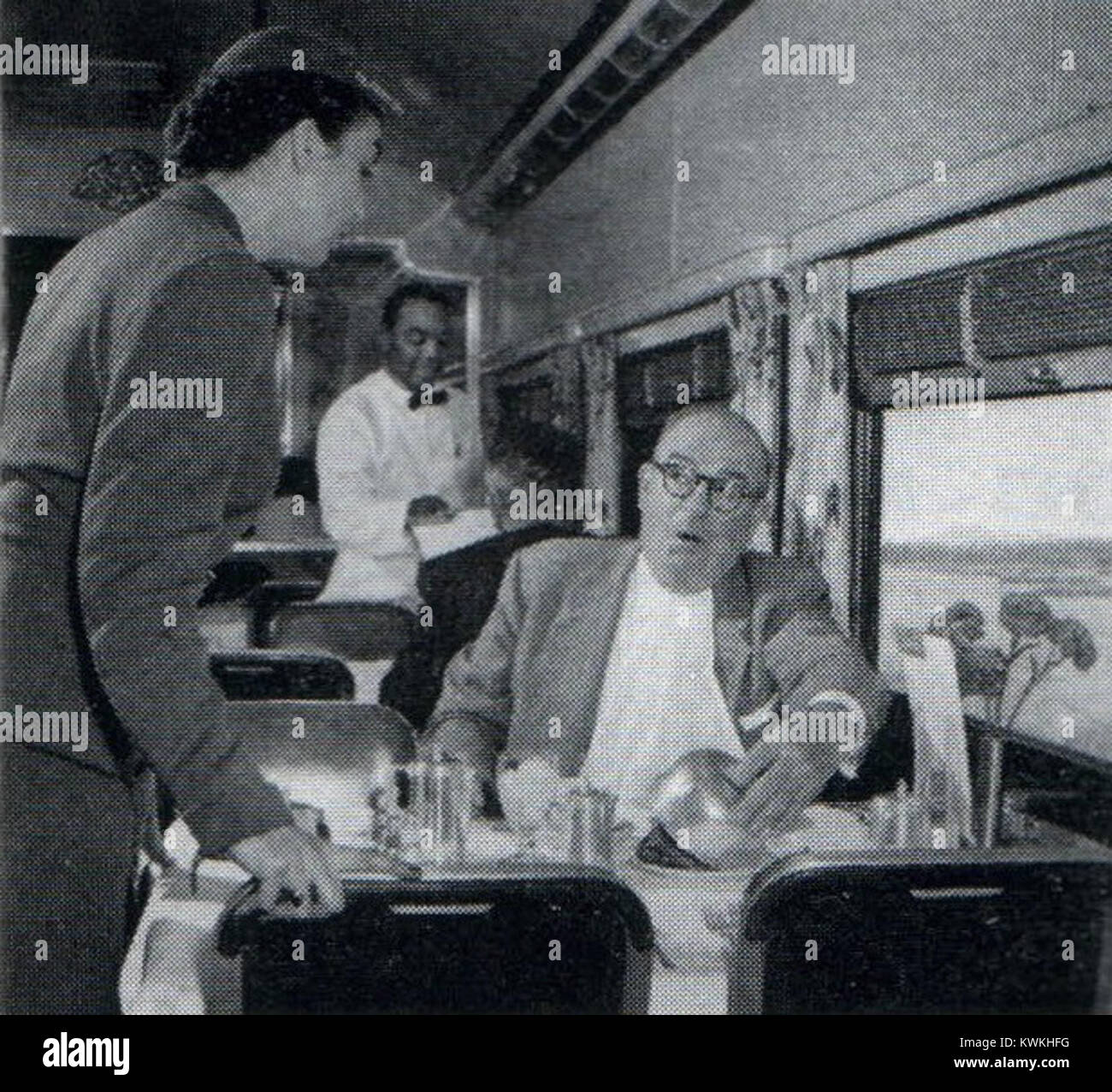 Zephyrette advertisement February 1956 (dining car Stock Photo - Alamy