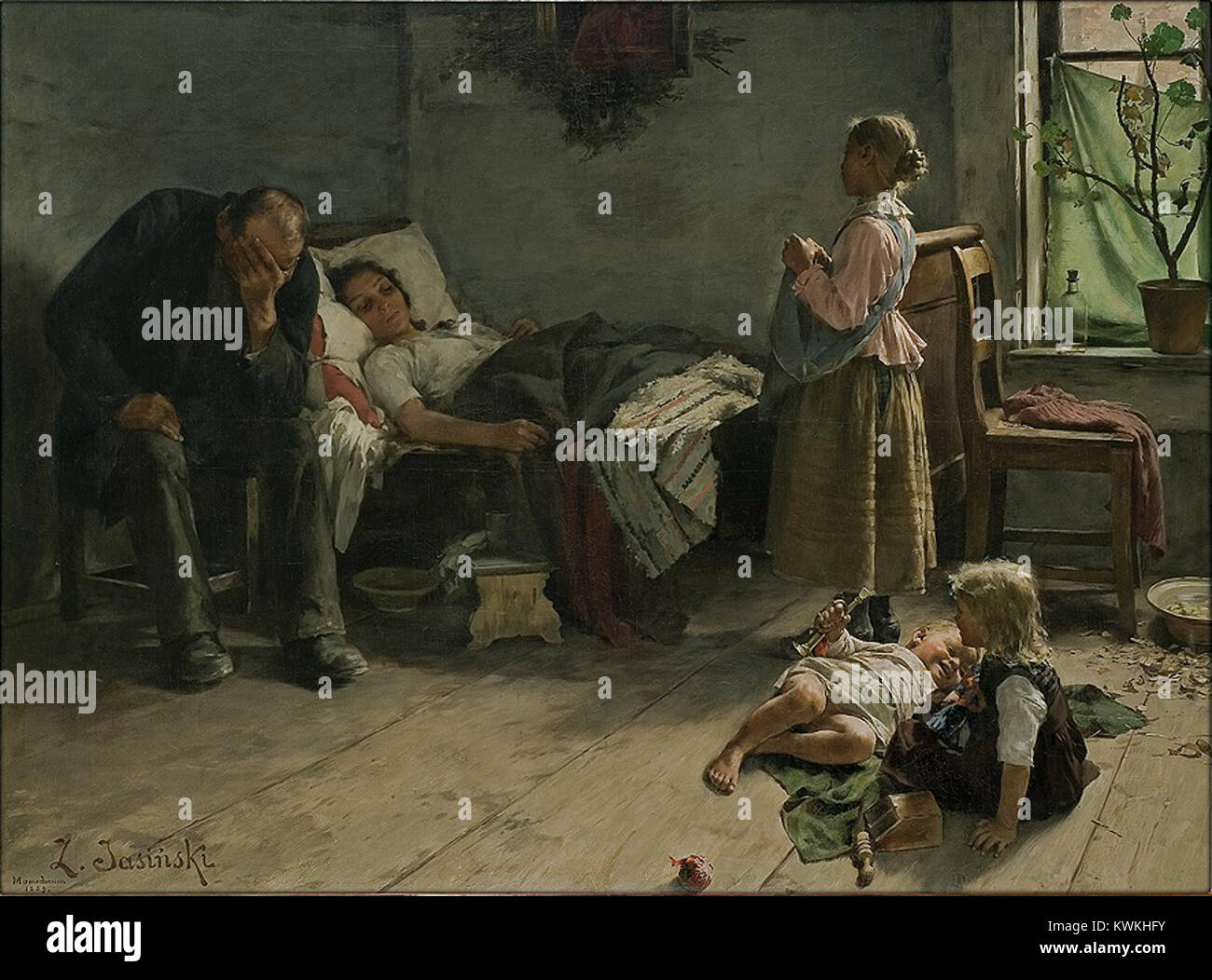 This title refers to a work by the artist Jasinski, titled 'Mother'. It ...