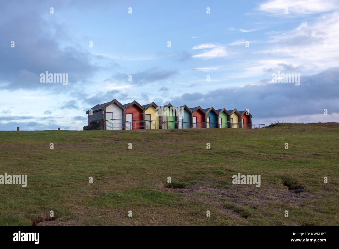 Blyth Beach Huts Stock Photo - Alamy