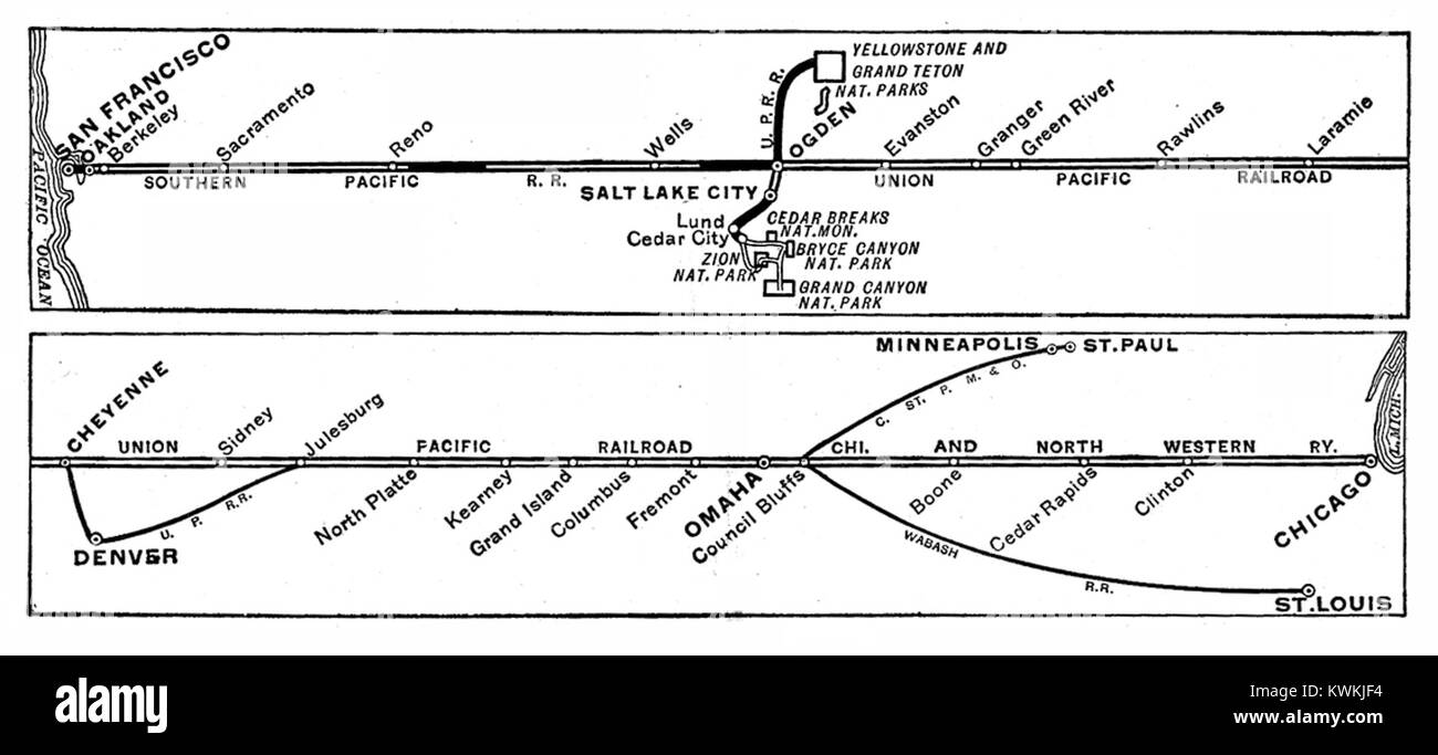 'Overland Limited' C&NW-UP-SP route 1943 Stock Photo - Alamy