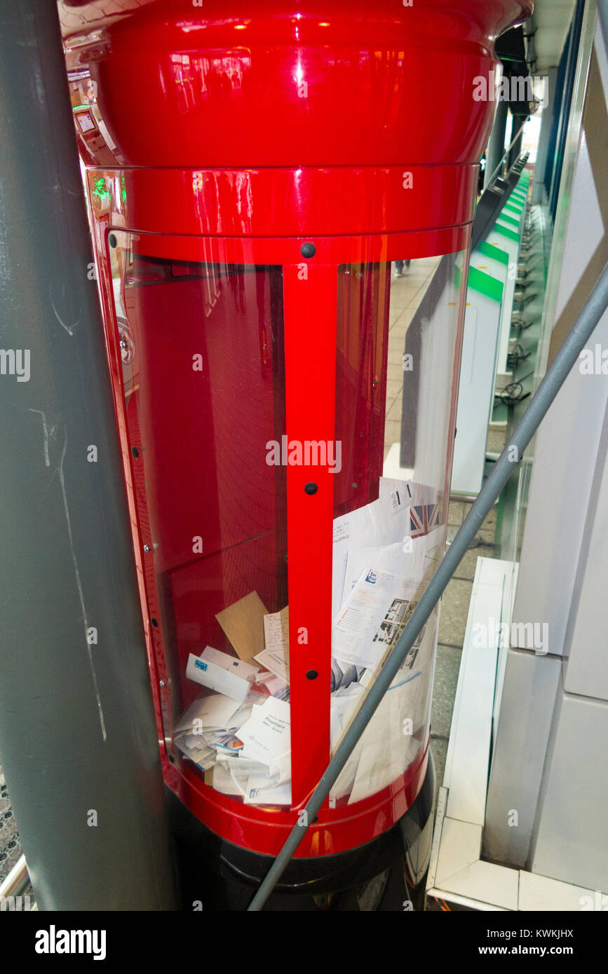 Royal Mail letter box which is partially made from clear plastic ...