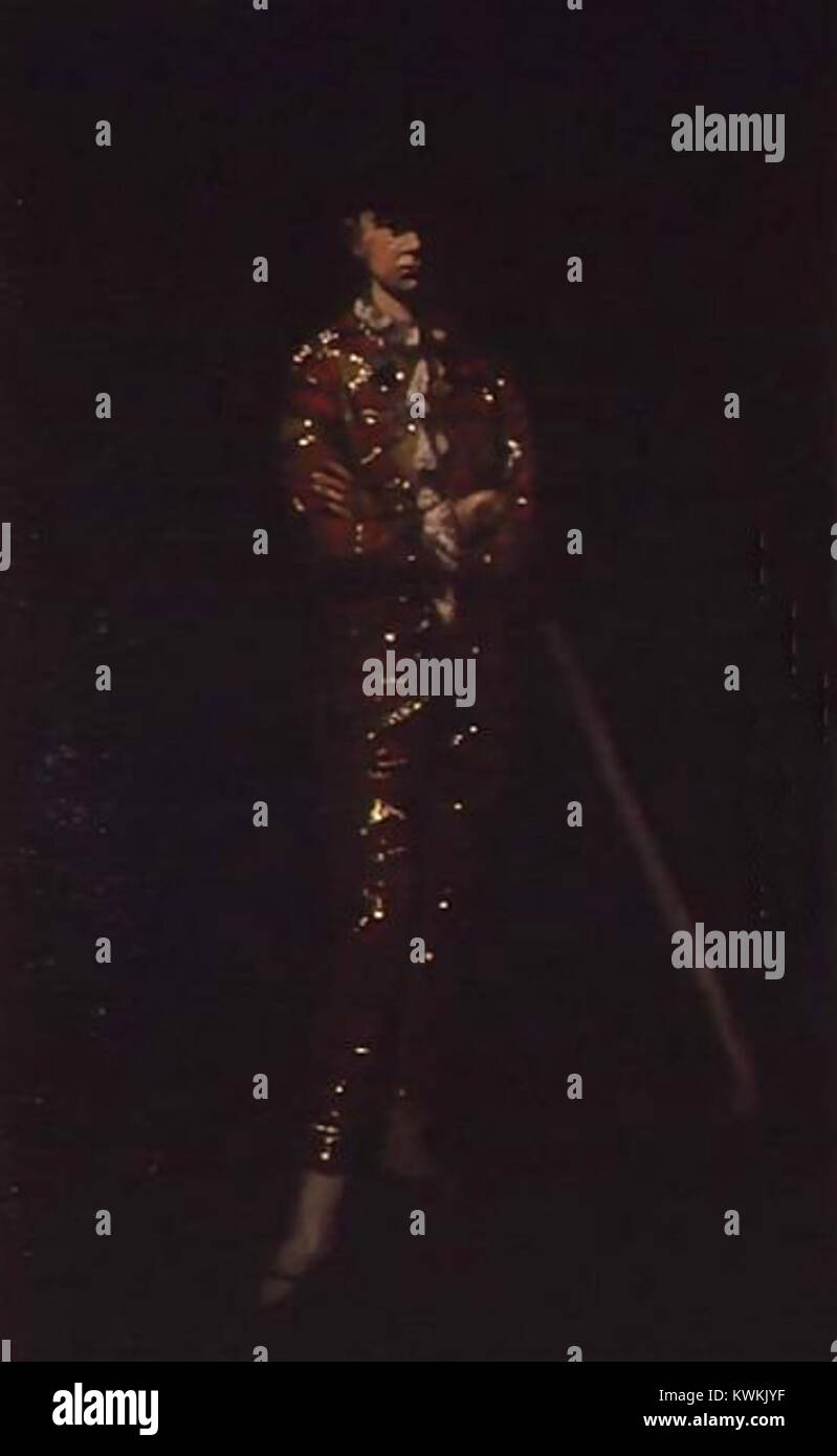 'The Artists Daughter, Nancy, as Pierrot', oil on canvas painting by ...