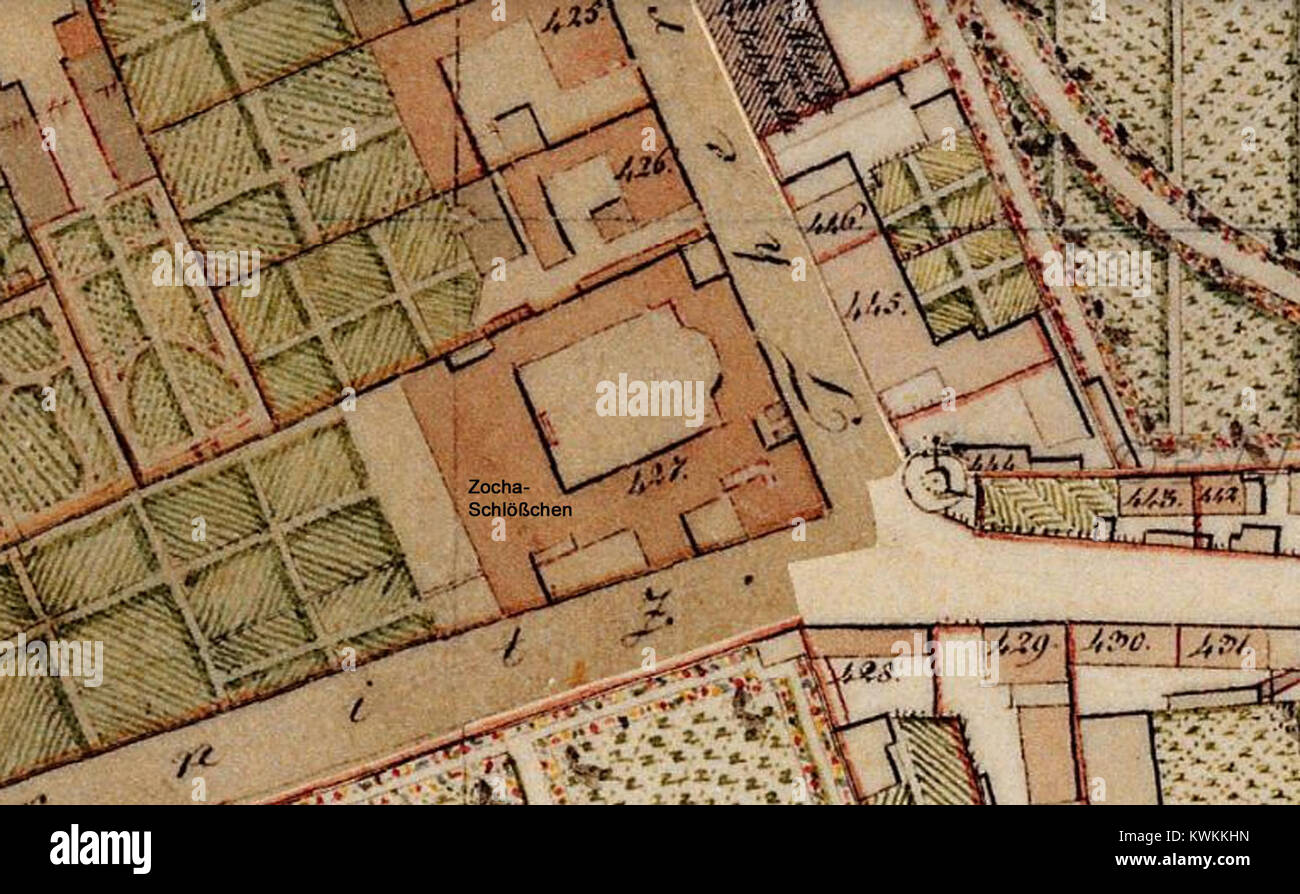 The Zocha-Schlösschen map illustrates the location and layout of the ...