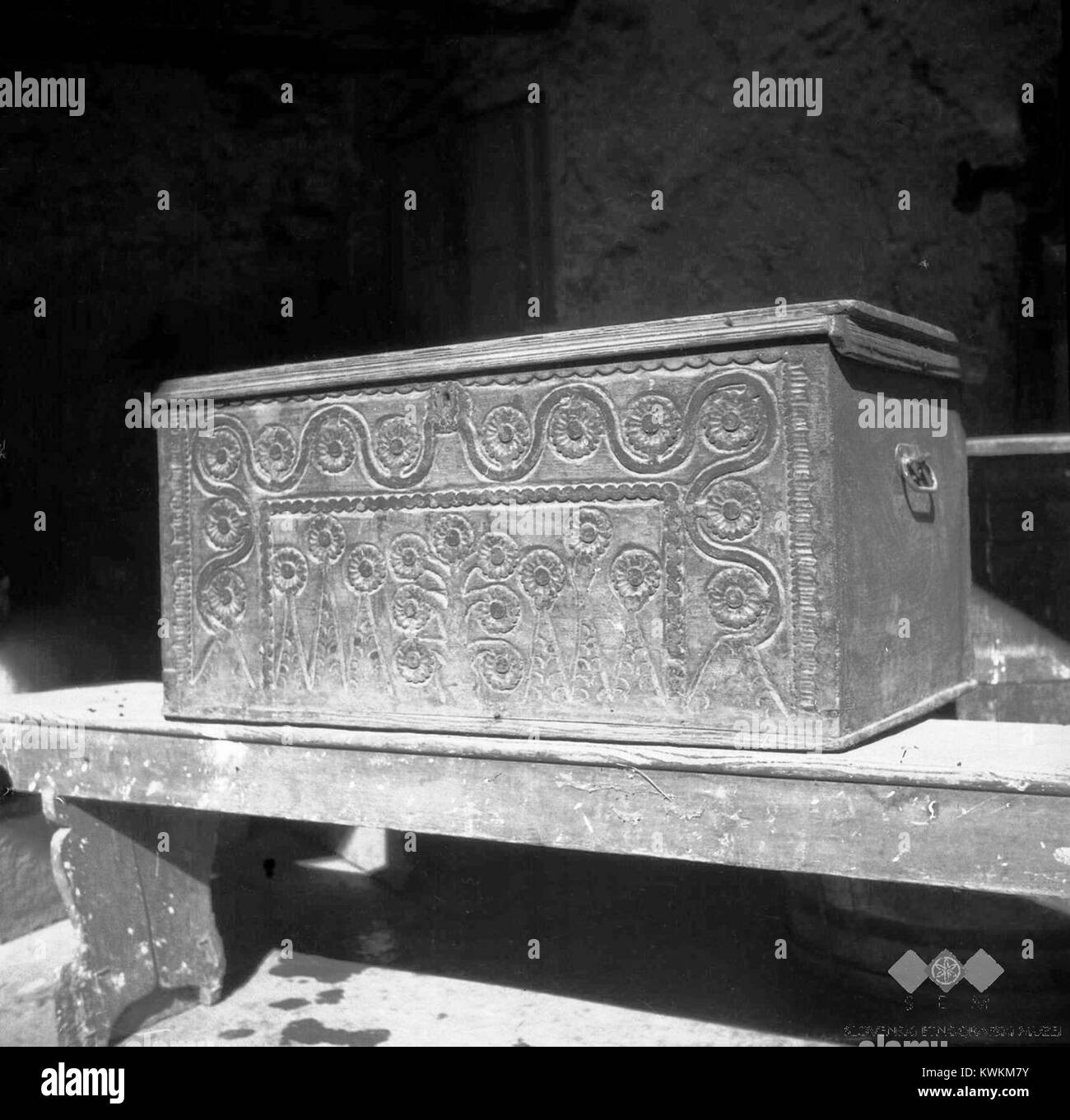 Mance’s 1958 work Skrinja depicts a traditional wooden chest used in ...