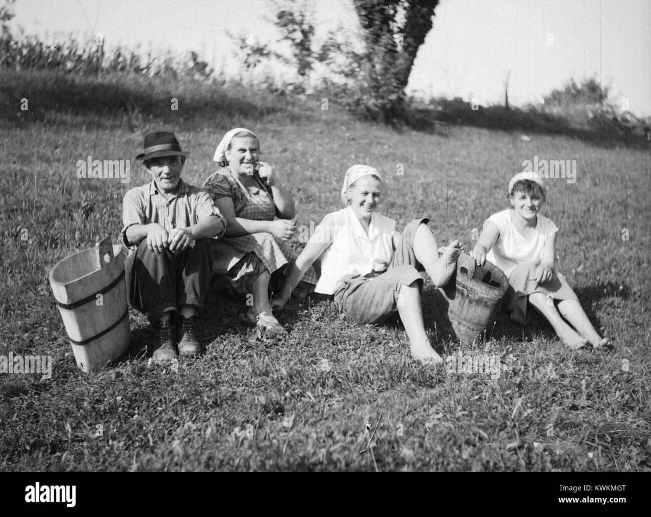 Workers are resting Black and White Stock Photos & Images - Alamy