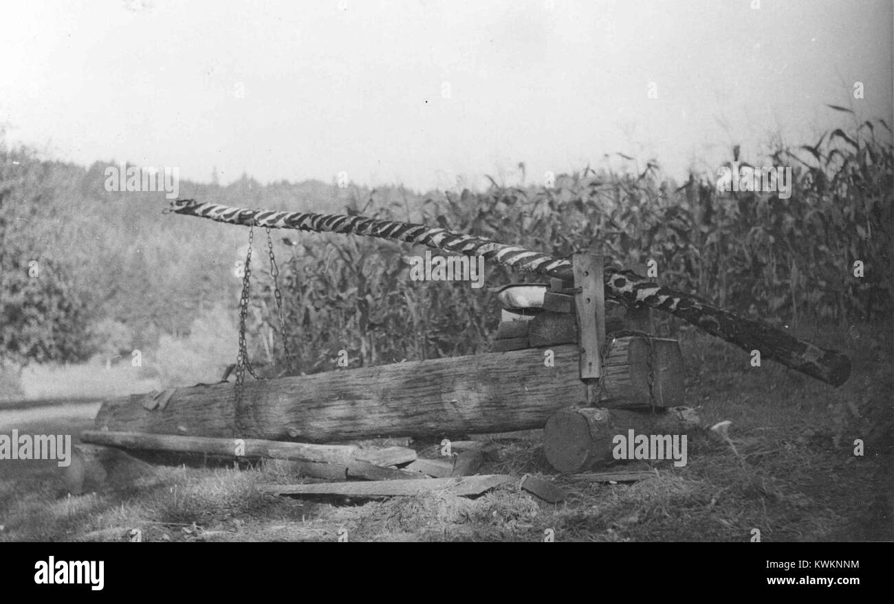 A 1951 photograph showing a 'kuada' used for forging or heating ...