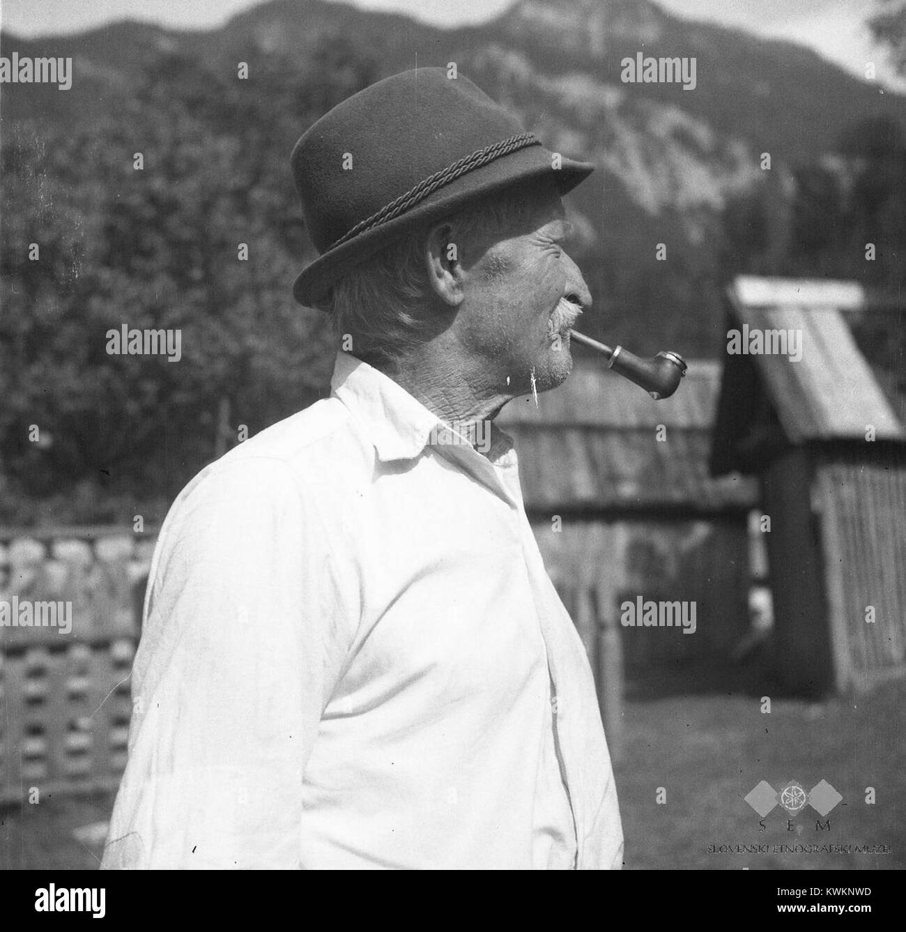 A photo from 1952 of Jakob Kravanja's 'Metic,' a traditional Slovenian ...