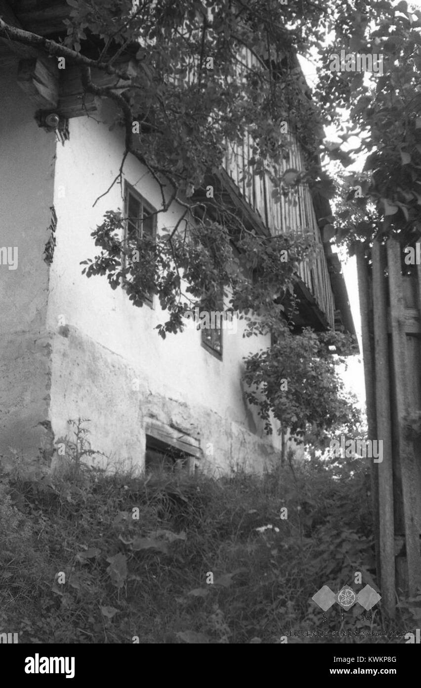 A 1963 photograph from Skomarje showing the house 'Pri Bovirk ...
