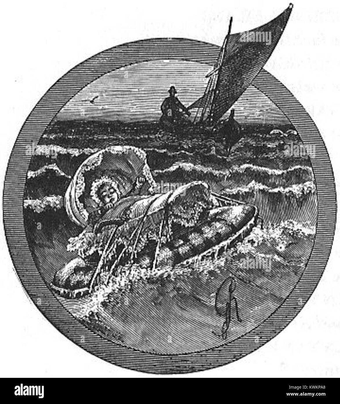 'The Waif of the Cynthia' by George Roux is a detailed illustration ...