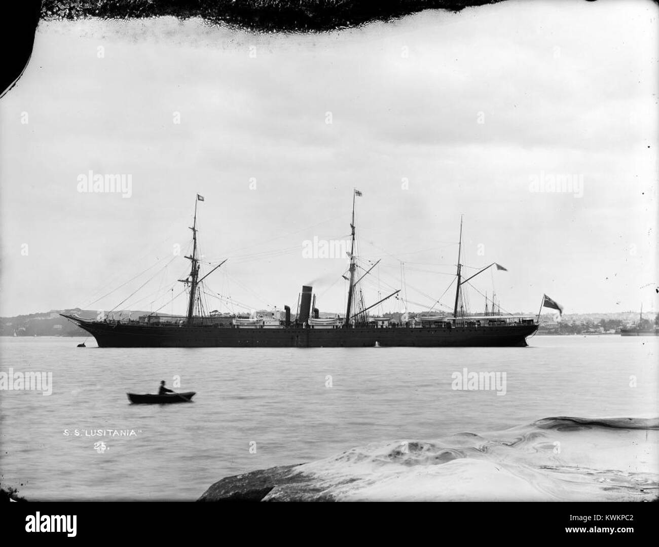 The S.S. Lusitania, a British ocean liner sunk by a German U-boat in ...