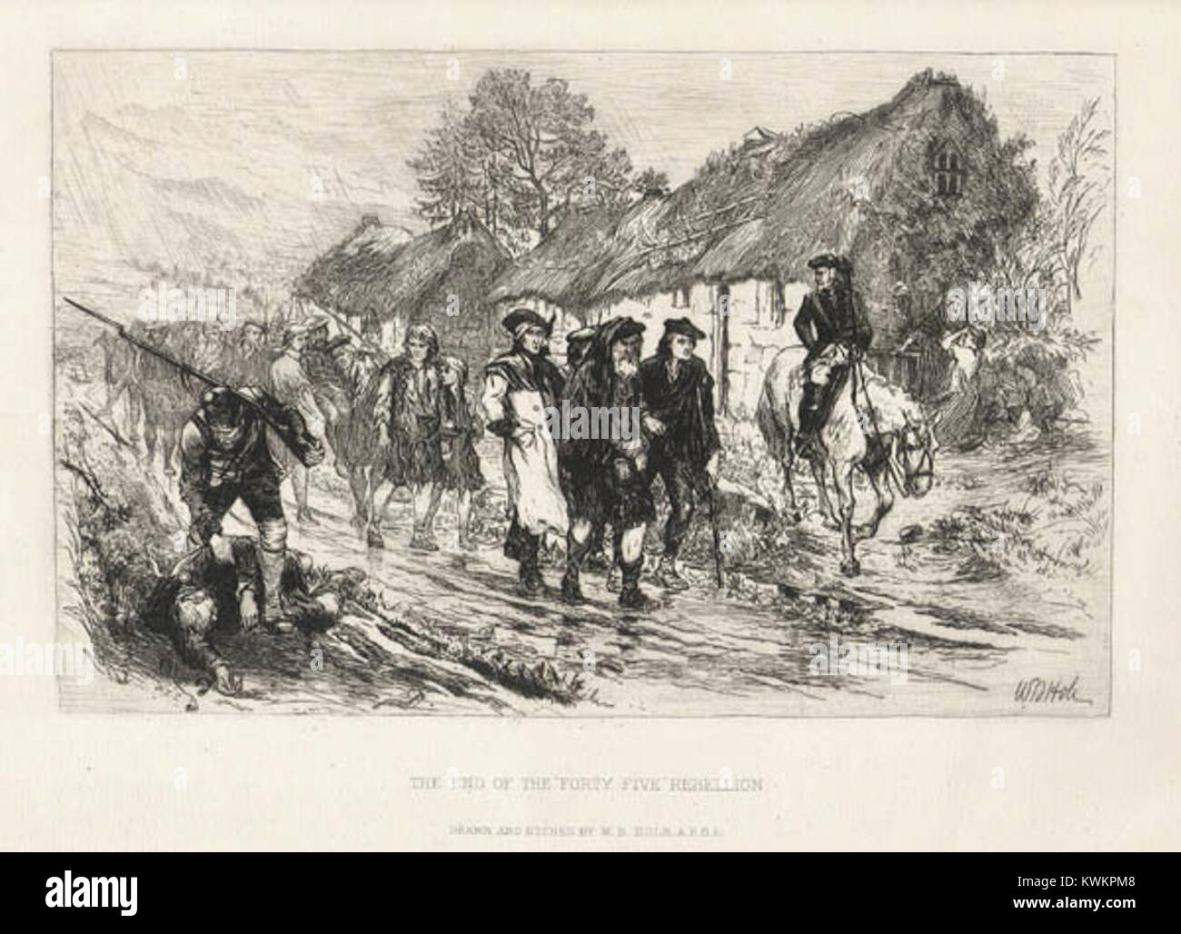 A historical depiction titled 'The End of the Forty-Five Rebellion ...
