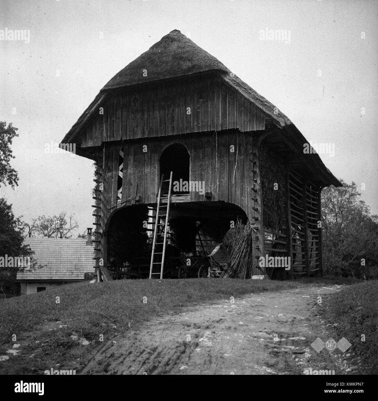 'Toplar' (dvojni kozolec), Trebelno 1951 (2 Stock Photo - Alamy