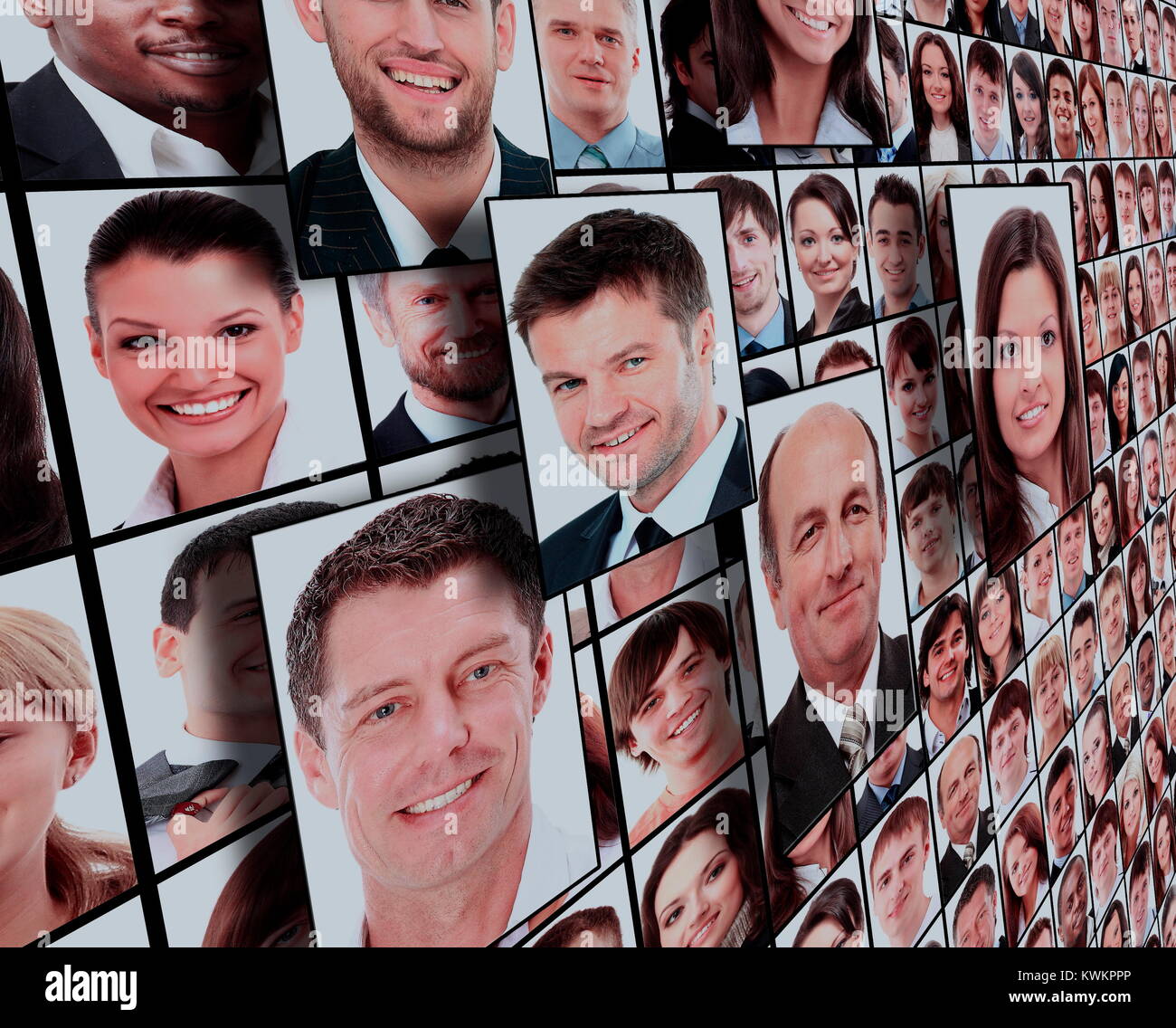 Many isolated portraits of people Stock Photo - Alamy