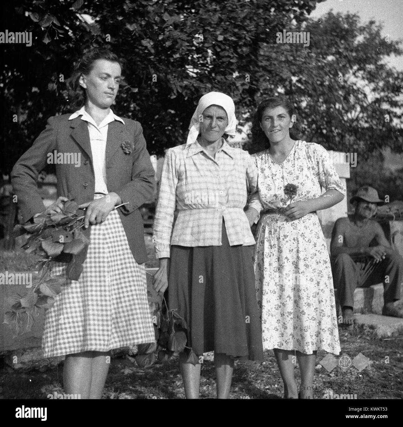 A 1952 photograph showing Žumberčanke women from Sošice on Javorovici ...