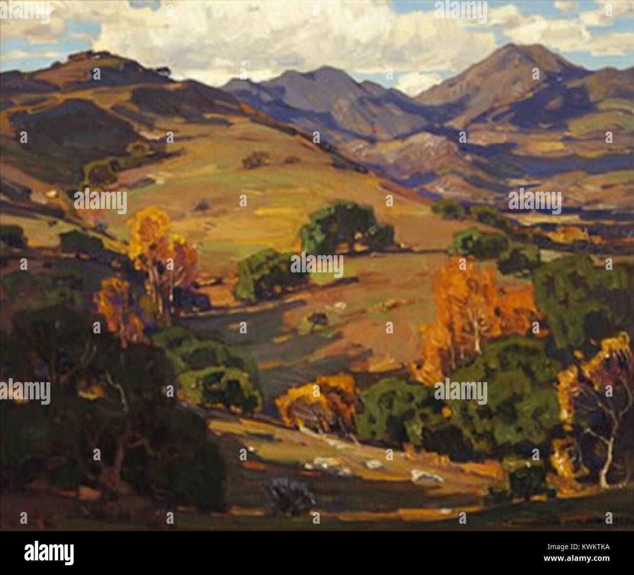 A painting titled 'Wandering Shadows' by William Wendt, created in 1925 ...