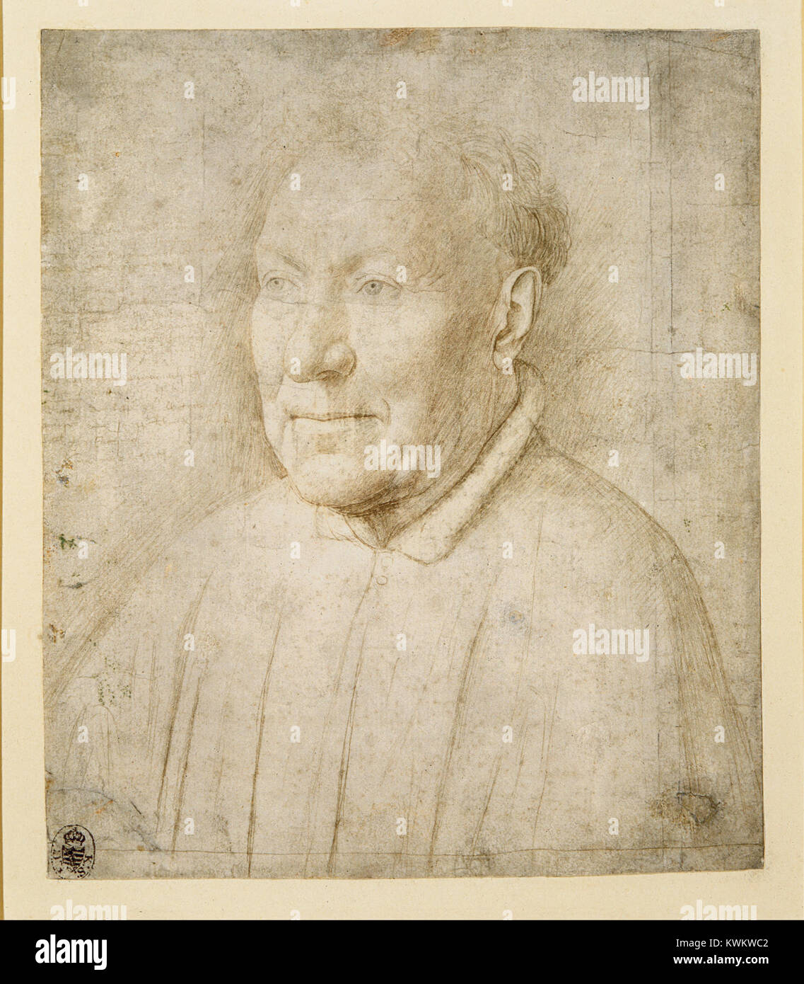 A portrait by Jan van Eyck depicting Cardinal Niccolò Albergati ...