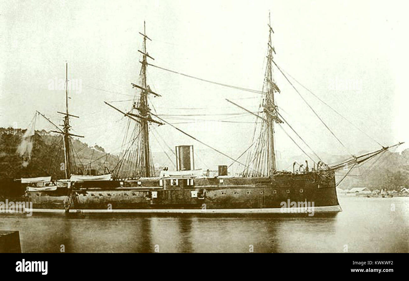 The Japanese ironclad Fusō, launched in 1877, was one of Japan’s first ...