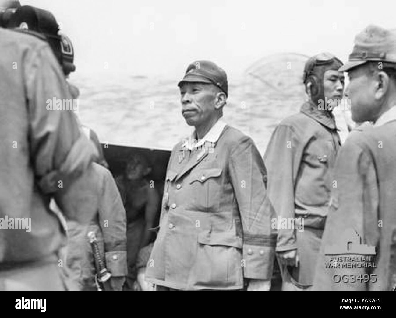 A photograph capturing the Japanese surrender in Labuan, marking the ...