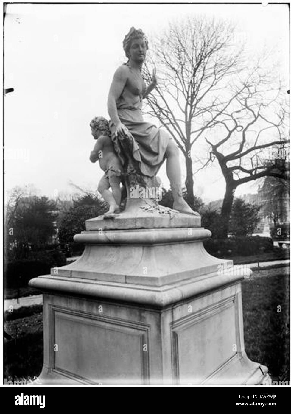 The statue of Hamadryad and child in the Jardin des Tuileries, Paris ...