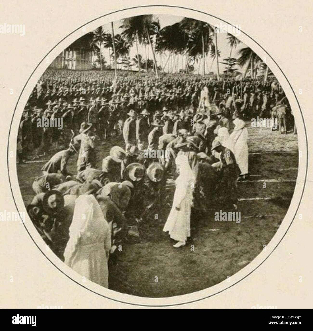 Photograph taken at Camp Las Casas in Puerto Rico in 1919, showing ...