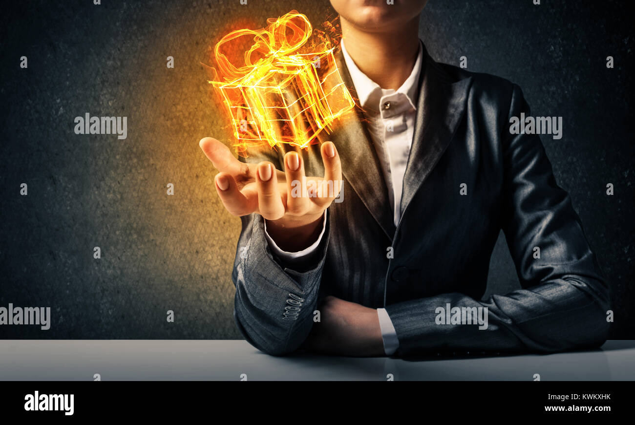 Man in suit presenting celebration concept Stock Photo - Alamy