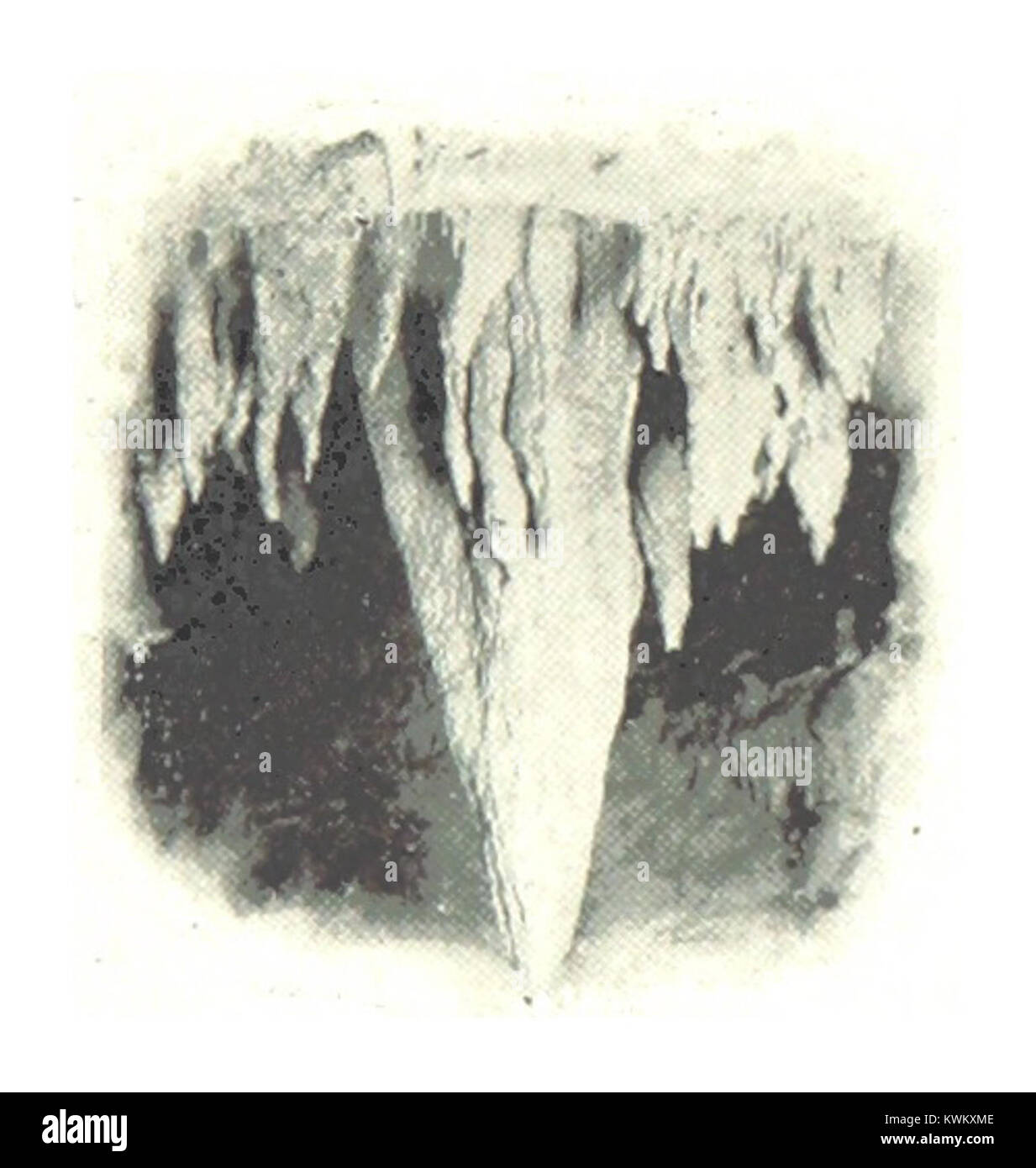 This image features stalagmites inside a cave, formed over thousands of ...