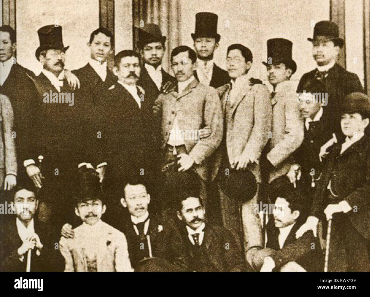 This photograph captures José Rizal, the Philippine national hero, with ...