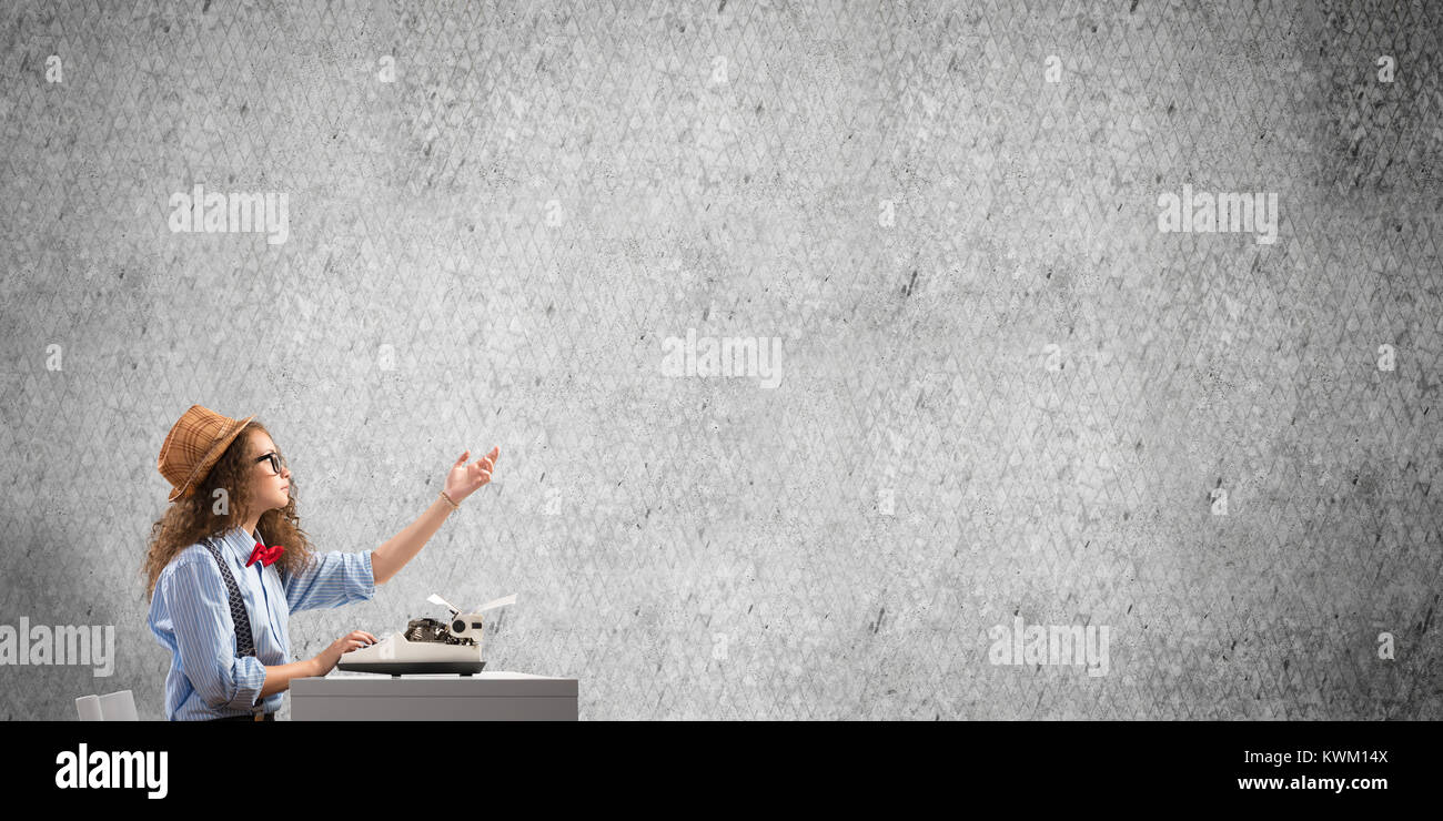 Creative inspiration of young female writer Stock Photo - Alamy
