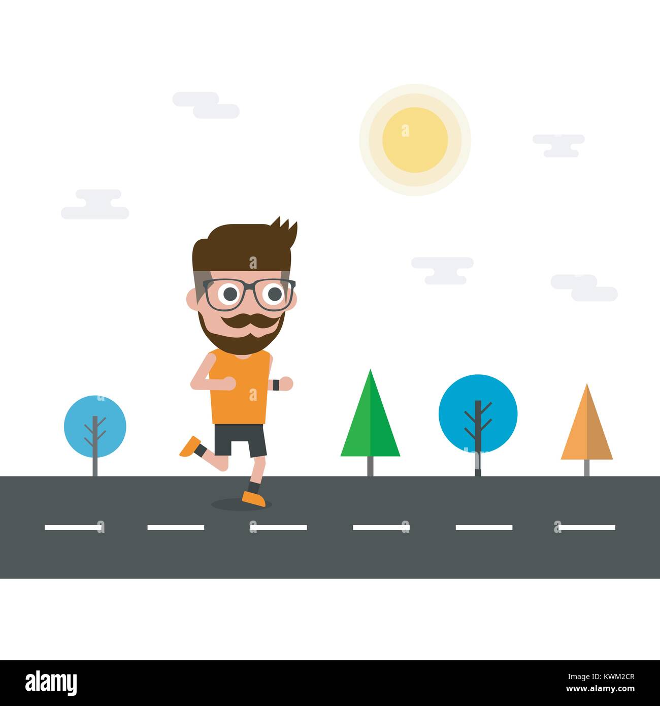 hipster running on the way Stock Vector Image & Art - Alamy