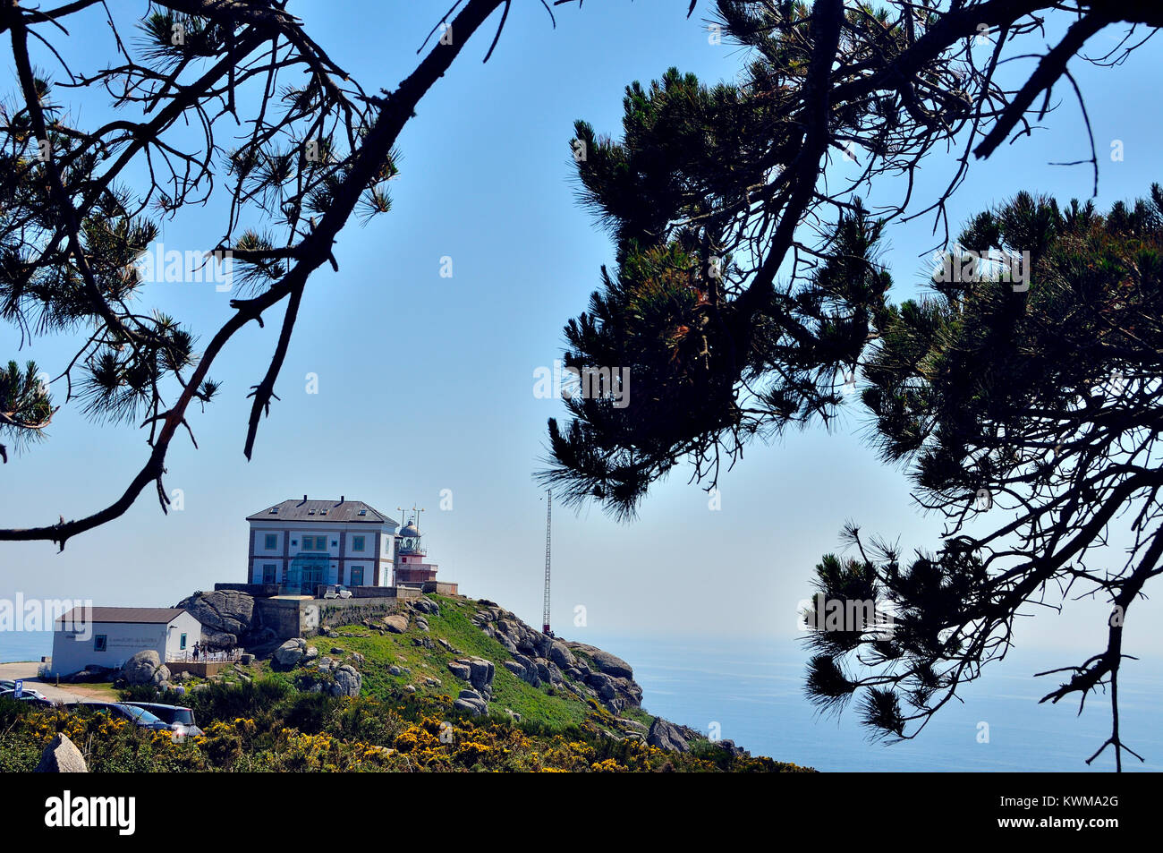 Faro de Finisterre is a lighthouse located on the Cape Finisterre in ...