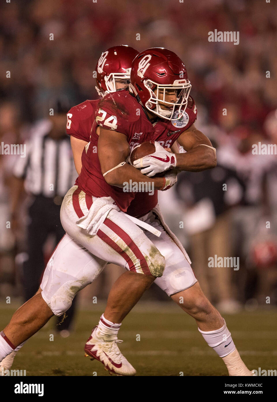January 1, 2018 Pasadena, CA...Oklahoma Sooner running back (24) Rodney ...