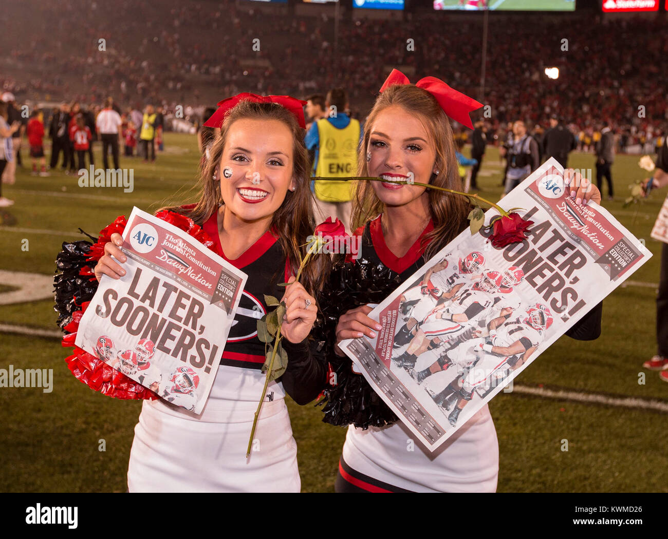 January 1, 2018 Pasadena, CA...Georgia cheerleader Emily Johnson and ...